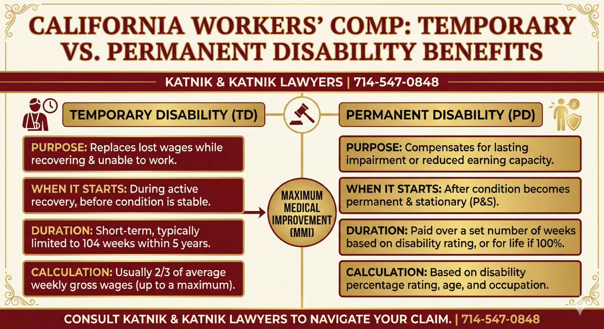 Temporary vs. Permanent Disability California: 2026 Rates & Rules